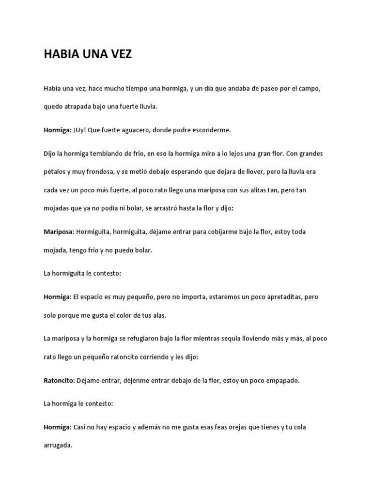 Cuento Habia Una Vez | PDF | Naturaleza | Ocio