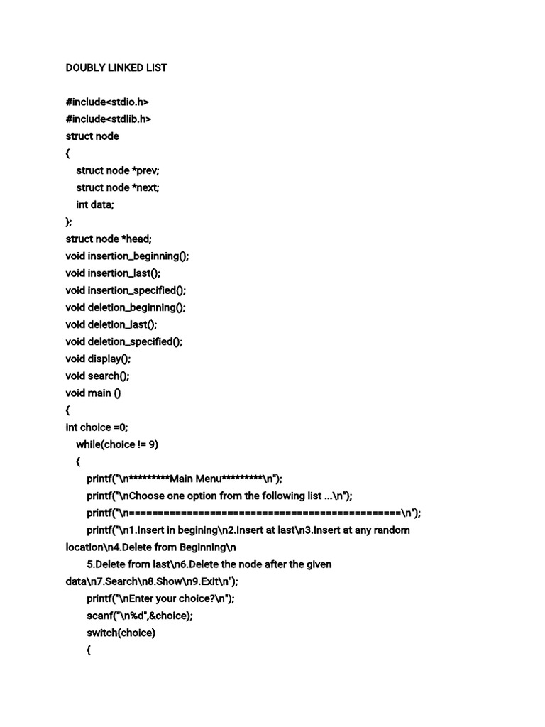Doubly Linkedlist Pdf Computer Programming Algorithms And Data Structures