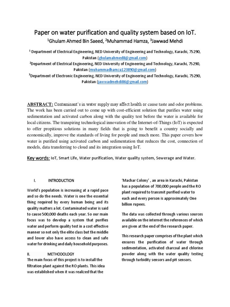 Water Research Paper - Formatted Final | PDF | Water Purification ...