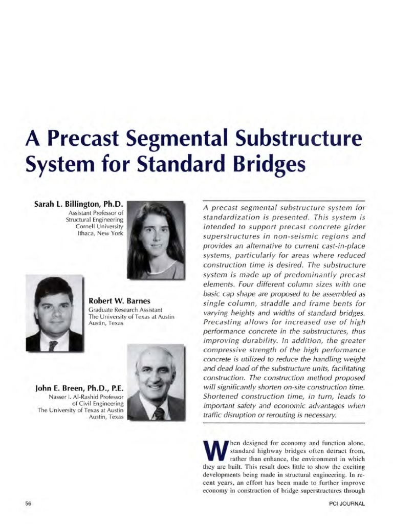A Precast Segmental Substructure System For Standard Bridges | PDF ...