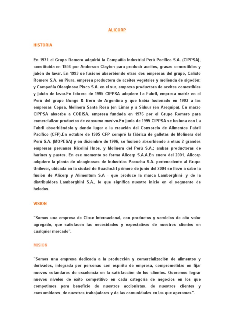 Alicorp Miguel | Descargar gratis PDF | Calidad (comercial) | Logística