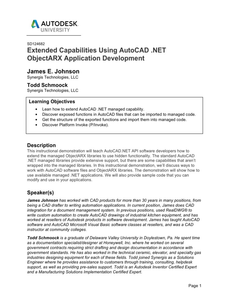 Capacidades Ampliadas Utilizando AutoCAD .NET ObjectARX | PDF | Method (Computer Programming ...