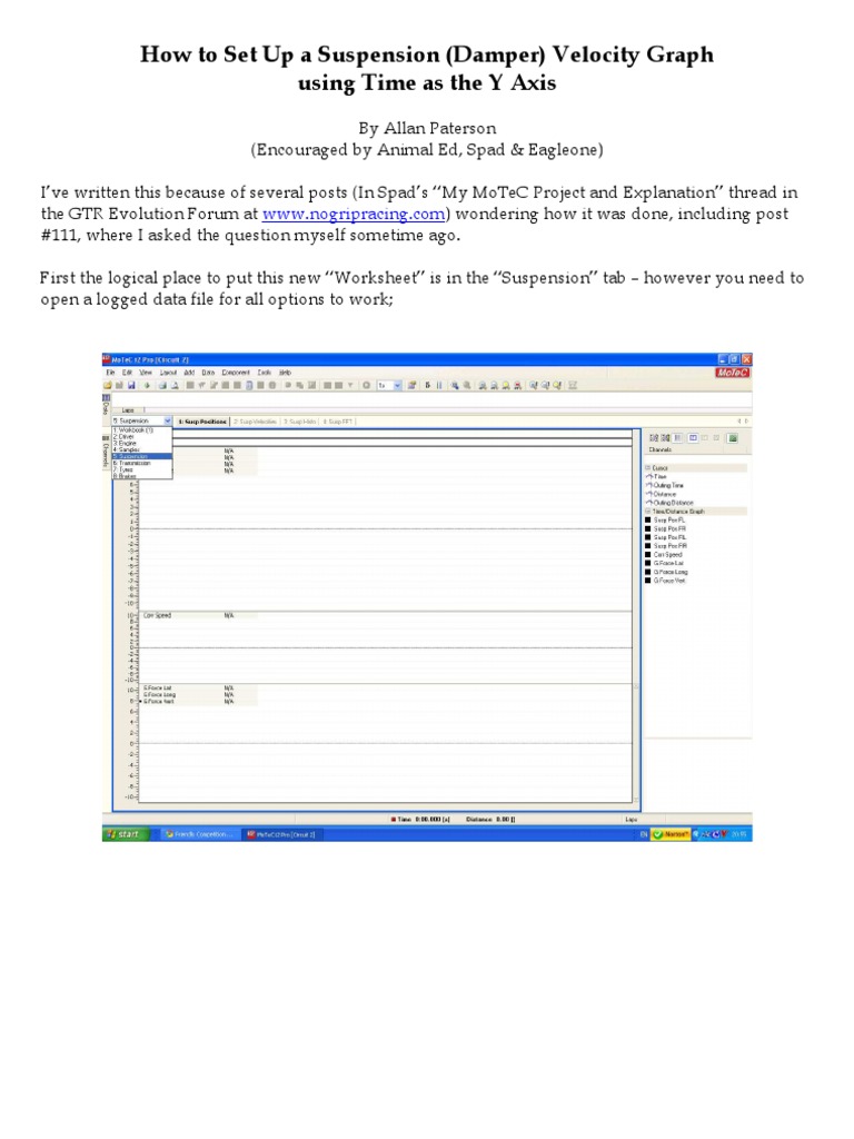 How To Set Up A Suspension (Time) Histogram | PDF | Suspension (Vehicle ...