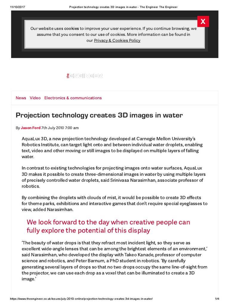 Projection Technology Creates 3D Images in Water - The Engineer The ...