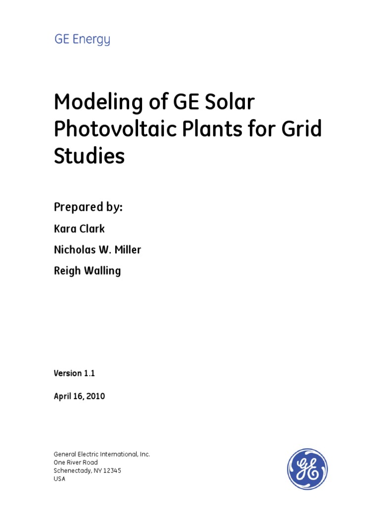 GE Solar Modeling-V1-1 PDF | PDF | Electrical Grid | Electric Power