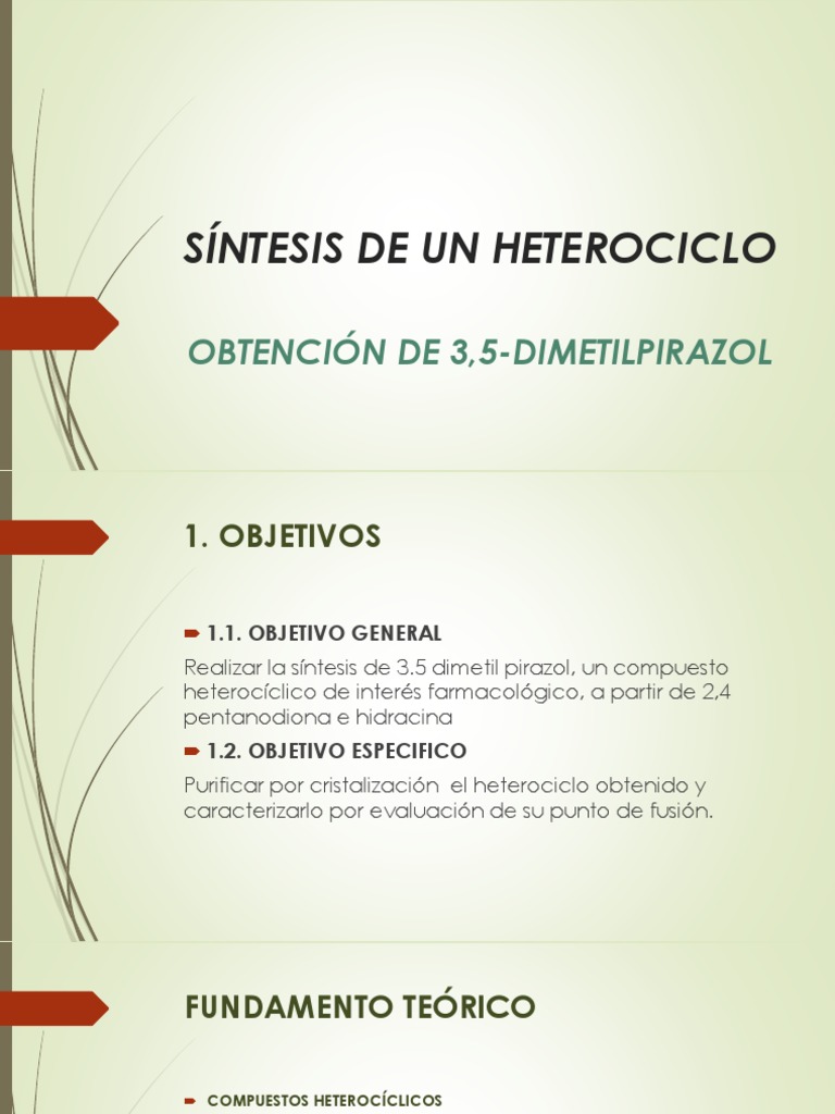 Síntesis de Un Heterociclo-1 | PDF | Aromaterapia | Oxígeno