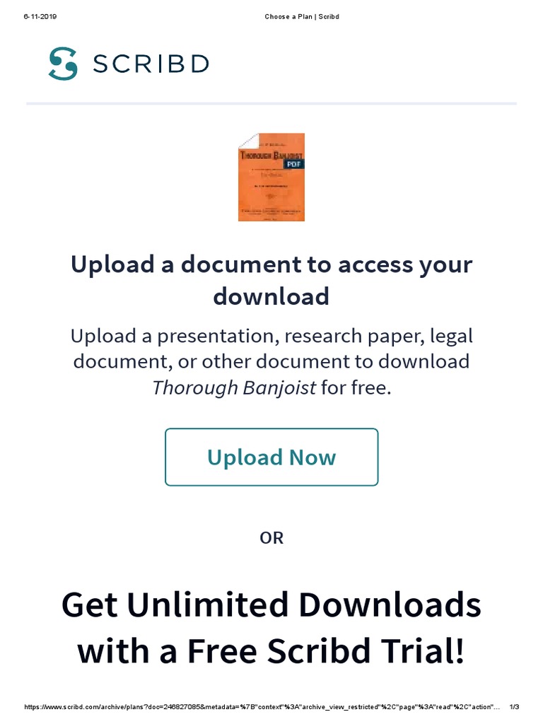 Choose a Plan: Free Trial or Upload a Document to Access Unlimited Downloads - Scribd Plans and ...
