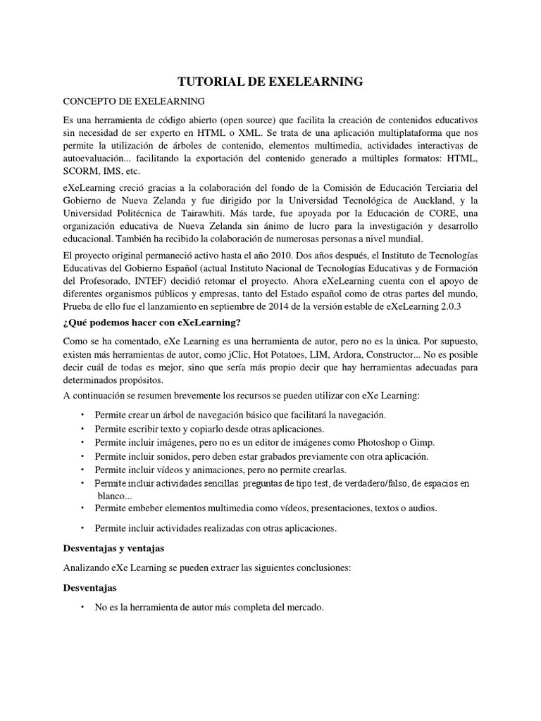 Tutorial de Exelearning | PDF | Mac OS | HTML