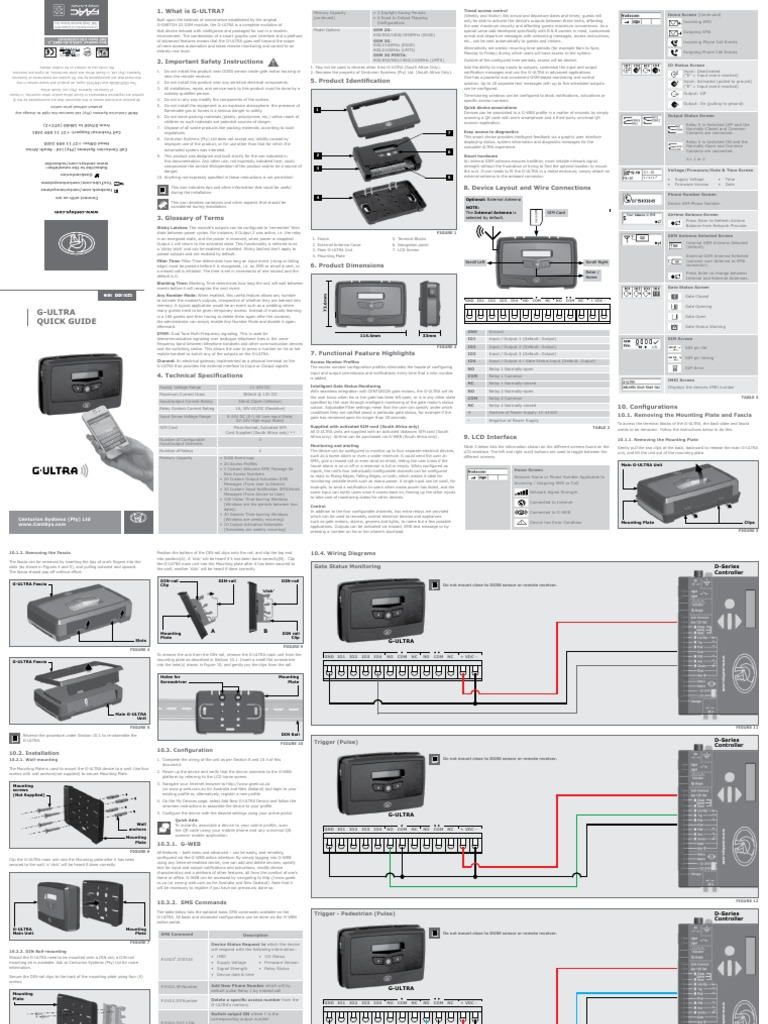 G-Ultra Quick Guide: Optional: External Antenna | PDF | Relay | Power ...
