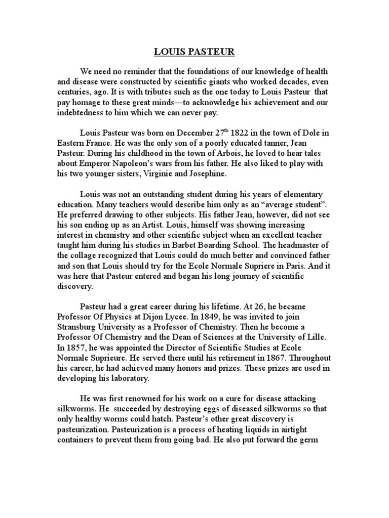 Louis Pasteur | PDF | Louis Pasteur | Science