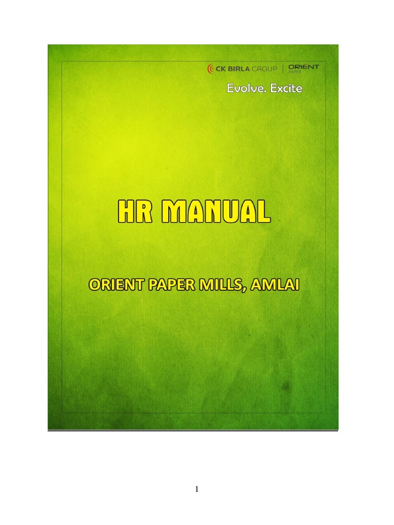 HR Manual of Orient Paper Mills | PDF | Whistleblower | Information ...