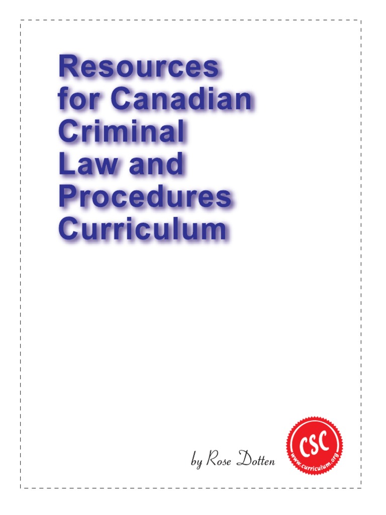 Resources For Canadian Criminal Law and Procedures Curiculum | PDF ...