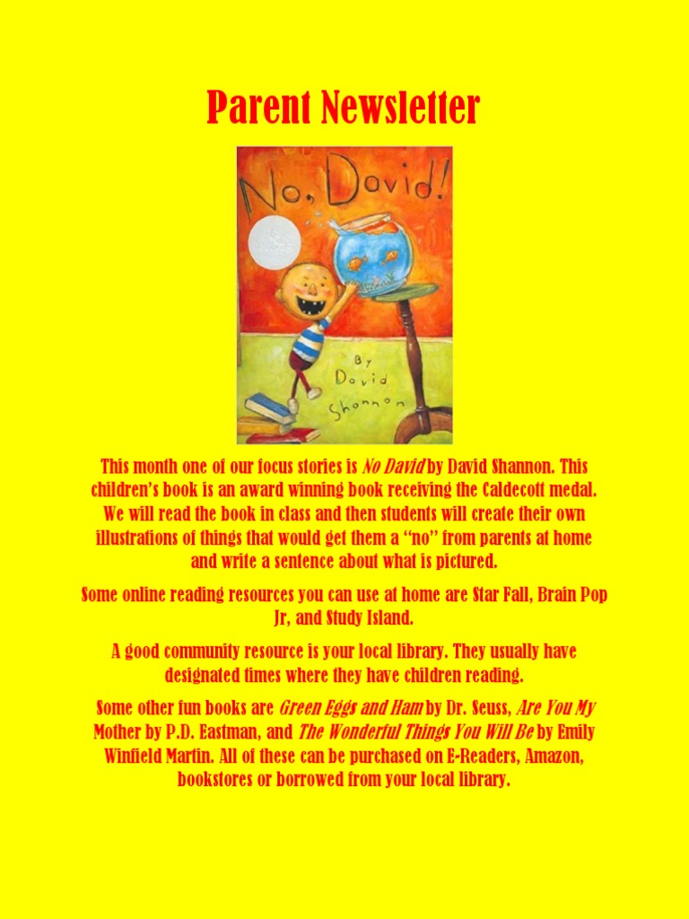 Parent Newsletter: Reading & Resources | PDF
