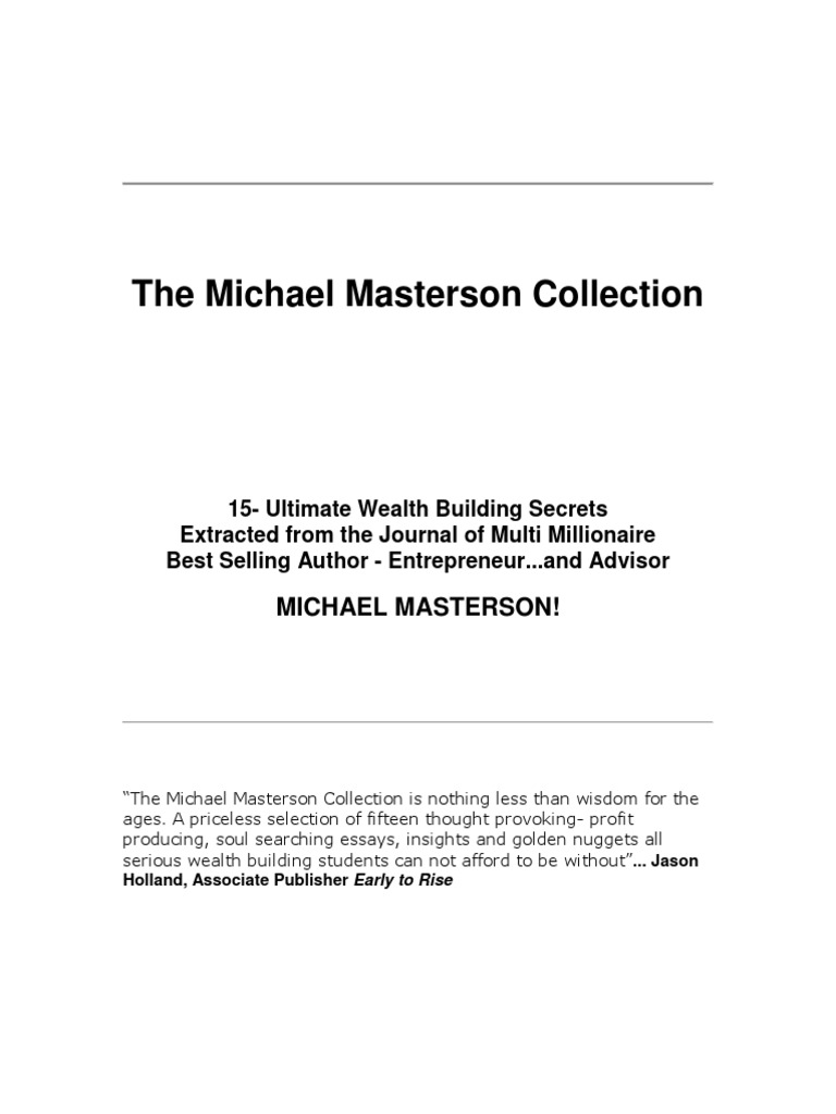 Michael Masterson PDF | PDF | Lottery | Attitude (Psychology)