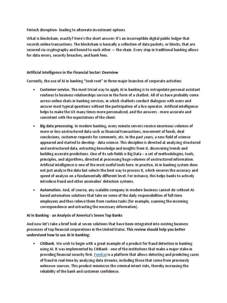 Ai In Banking Article Pdf Artificial Intelligence Intelligence