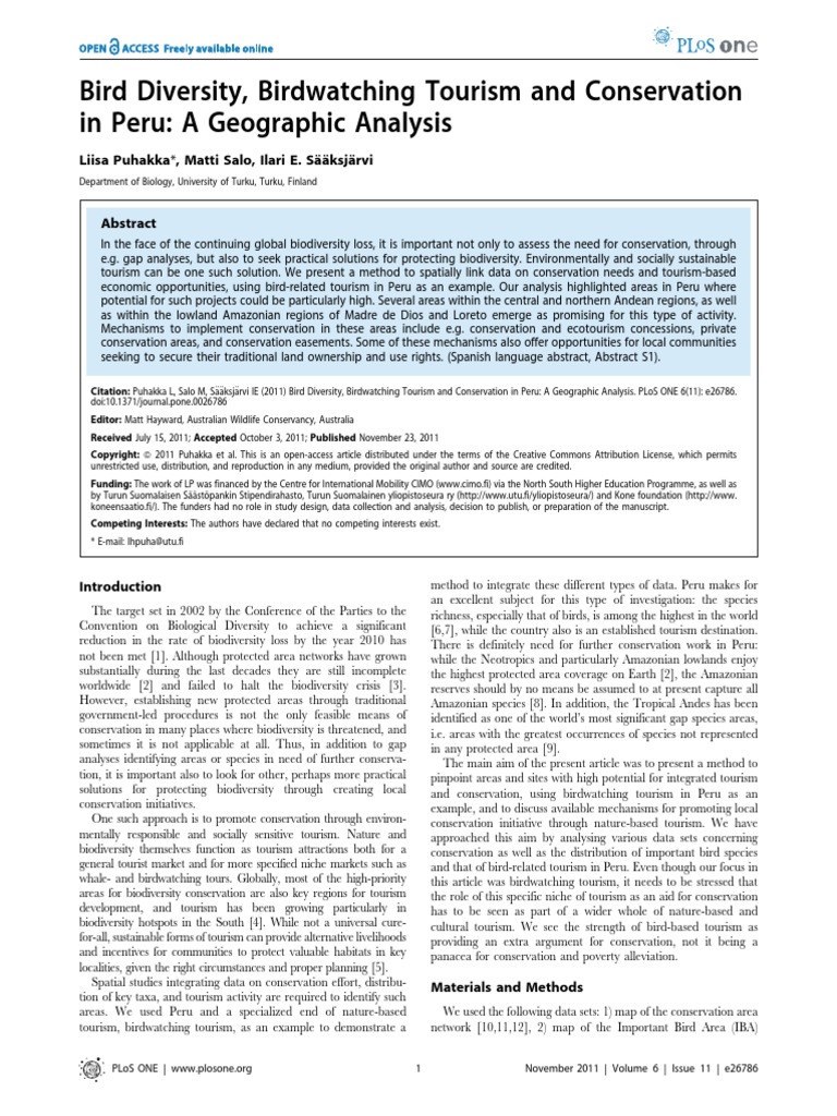 Bird Tourism | PDF | Conservation Biology | Tourism