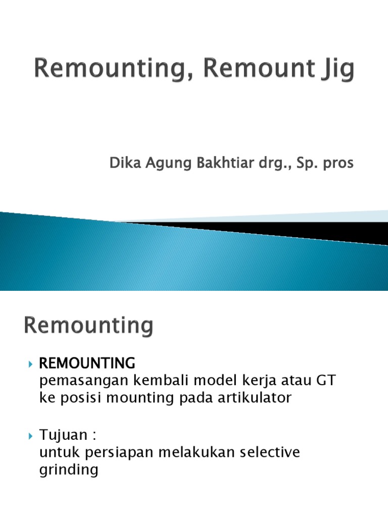 Remounting Remount Jig SG1 SG2 Edit 2019 | PDF