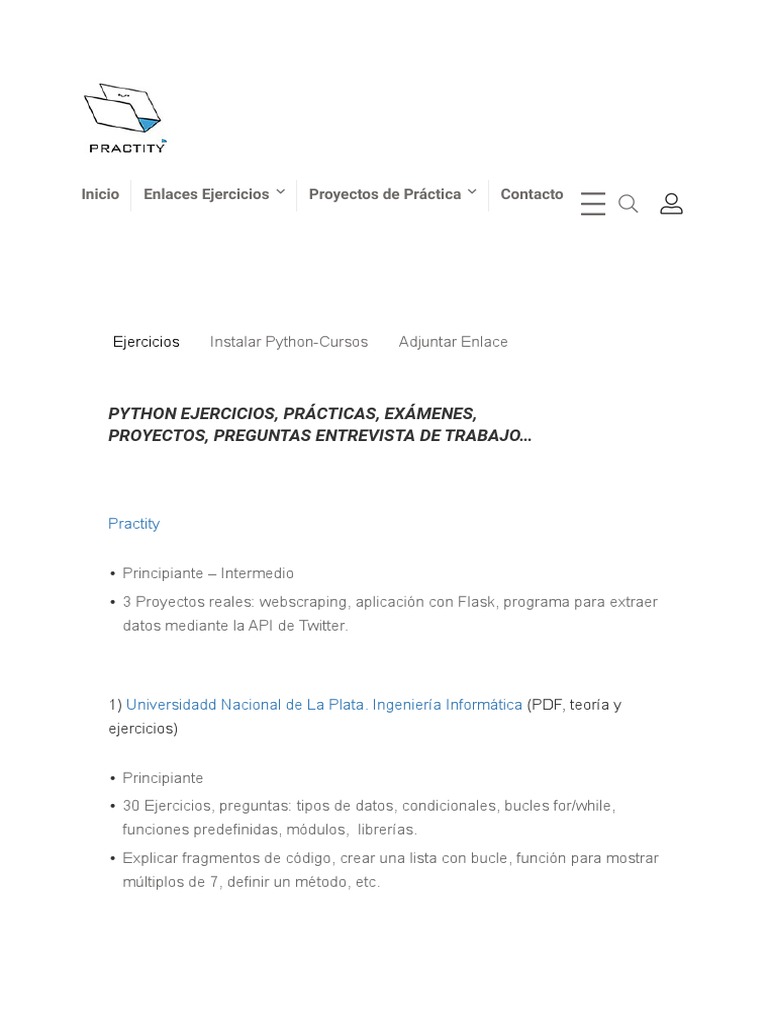 Python Ejercicios Practicas PDF | PDF | Algoritmos | Programa de ...