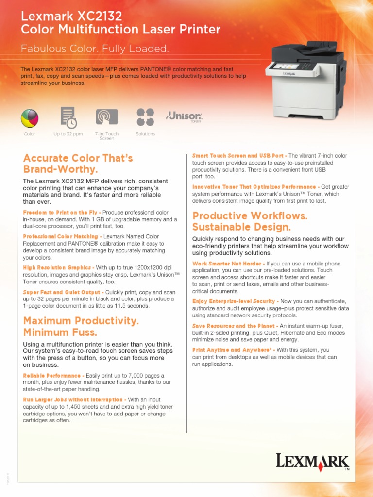 XC2132 Spec Sheet25 | PDF | Printer (Computing) | Image Scanner