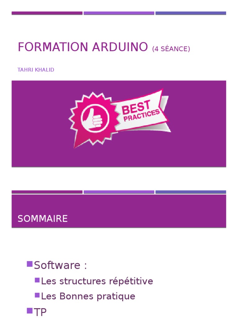 Formation Arduino 4 - Les Bonnes Pratique
