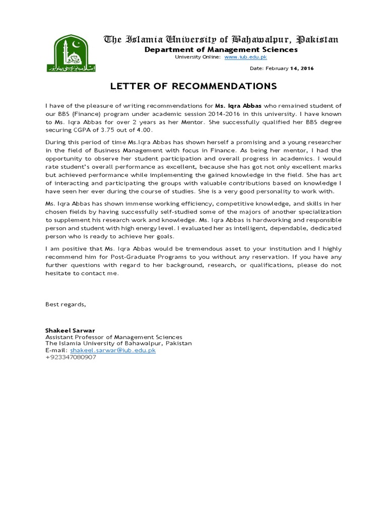 Reference Letters | PDF