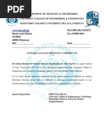English Proficiency Certificate Sample | PDF