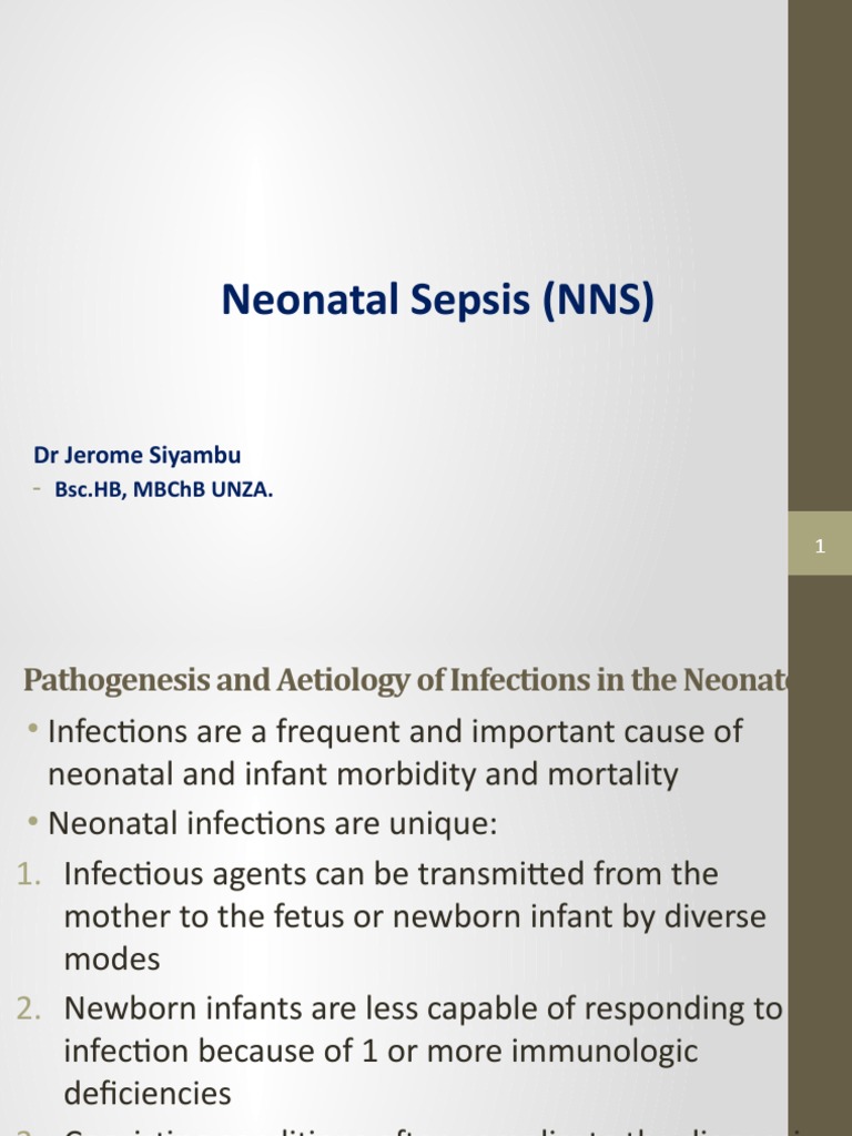 Neonatal Sepsis (NNS) : DR Jerome Siyambu | PDF | Shock (Circulatory) | Sepsis