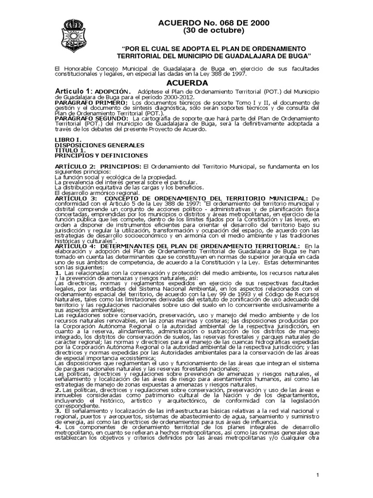 2327 - Pot - Acuerdo - 068 - de - 2000 Buga PDF | PDF | Monedas de América del Norte | Monedas ...