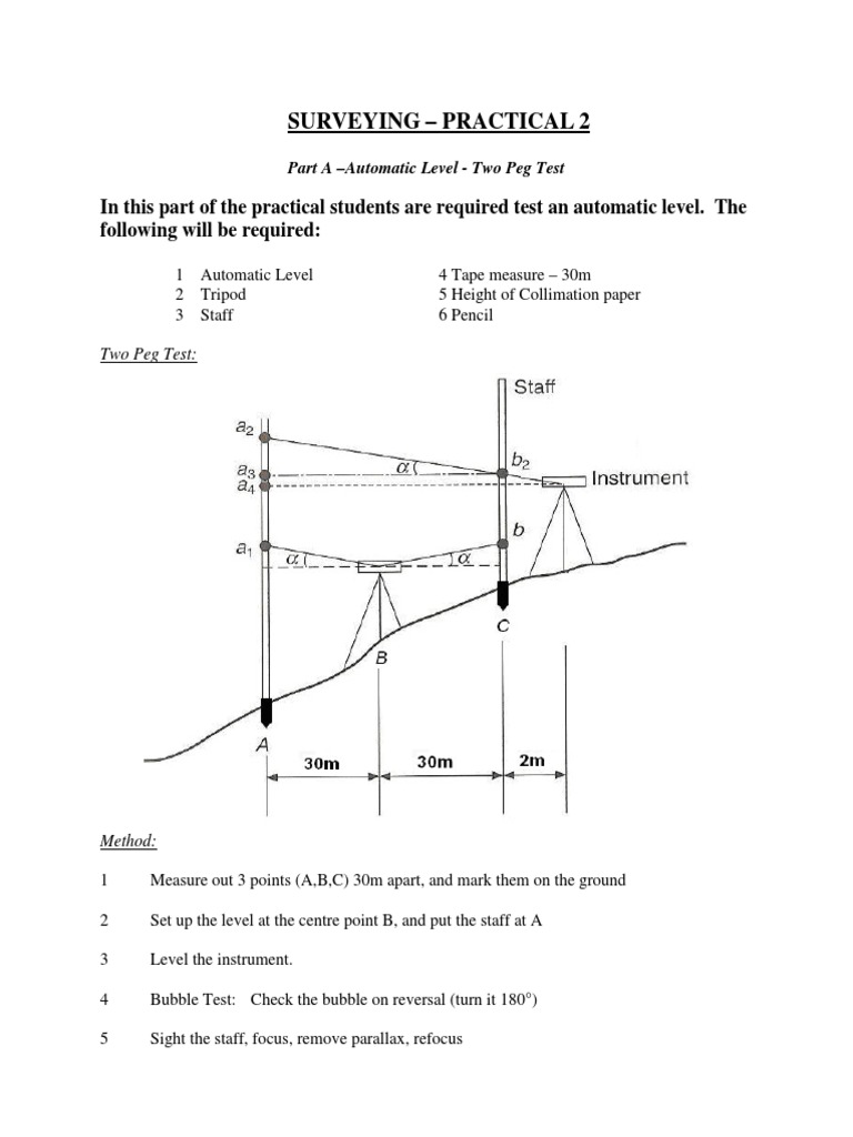 SURVEYING PRACTICAL 2 Part A Automatic L PDF | PDF | Surveying | Equipment