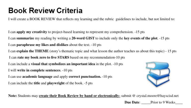 Book Review Criteria 1 | PDF