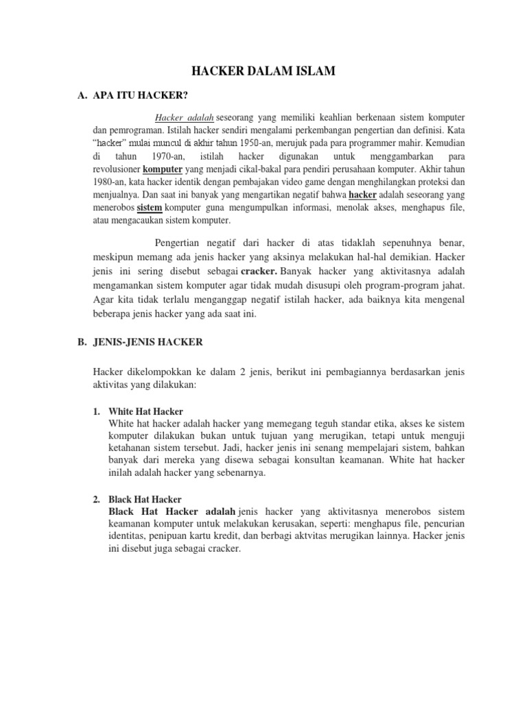 Pandangan Islam tentang Hacker | PDF