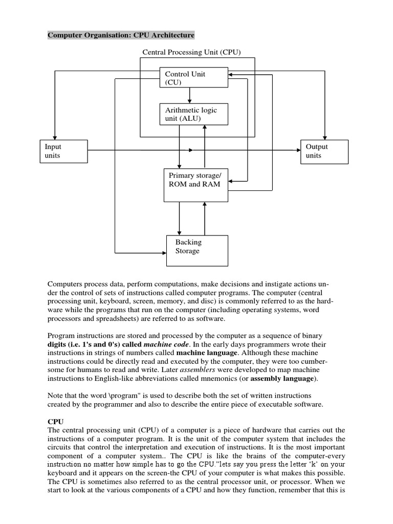 Computer Organisation: CPU Architecture | PDF | Central Processing Unit ...