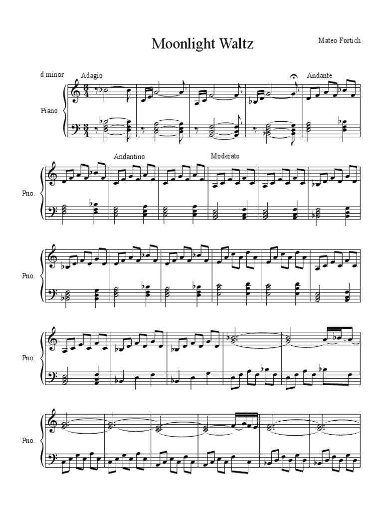 Moonlight Waltz | PDF | Musical Forms | Musical Compositions