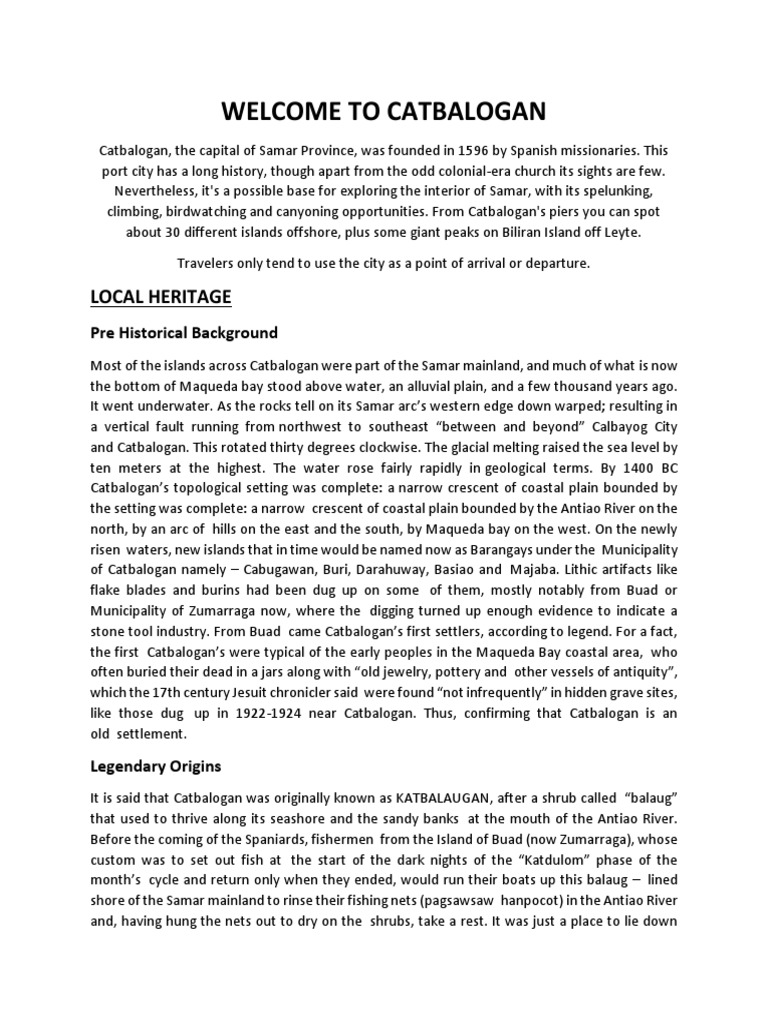 Welcome To Catbalogan | PDF | Foods