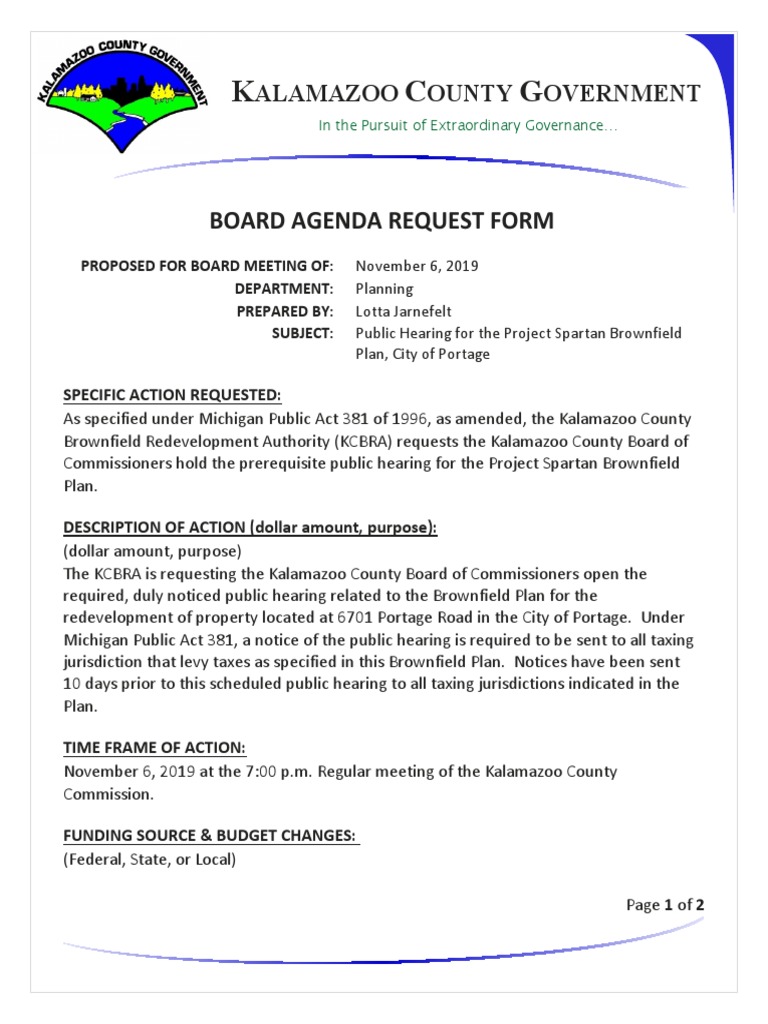 Board Agenda Request Form | PDF