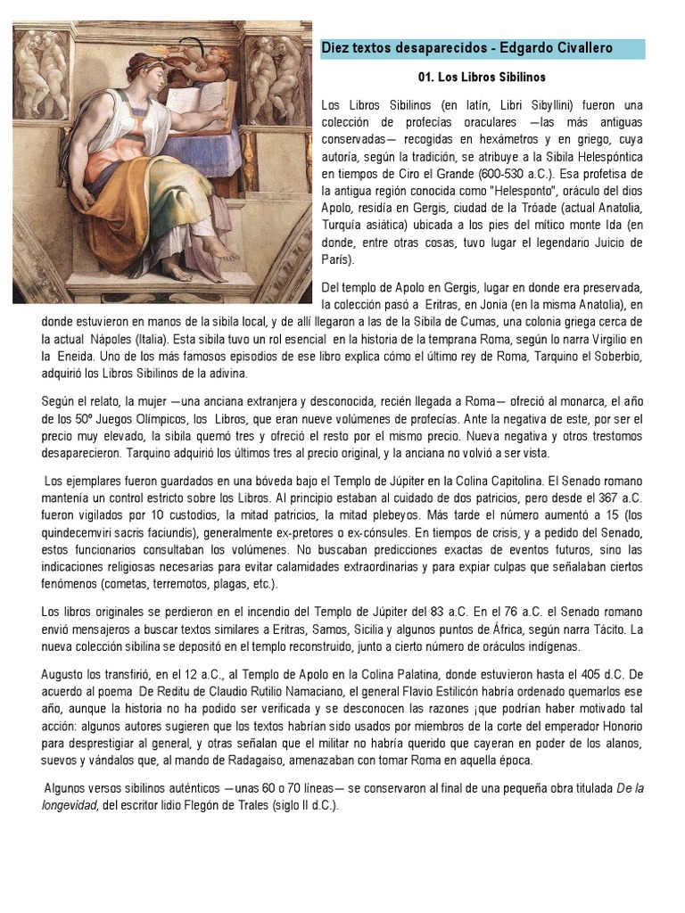 Sibila y Los Libros Sibilinos | PDF | Apolo | Religión Griega Antigua