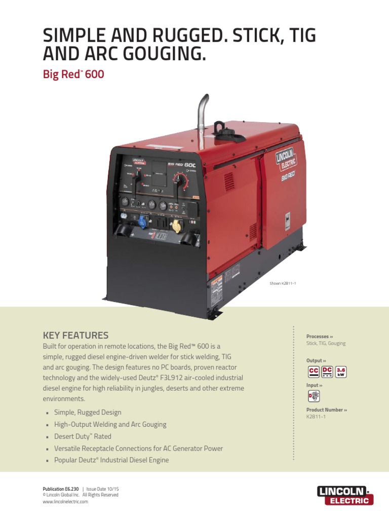 Big Red 600 Lincoln Electric | PDF | Alternating Current | Welding