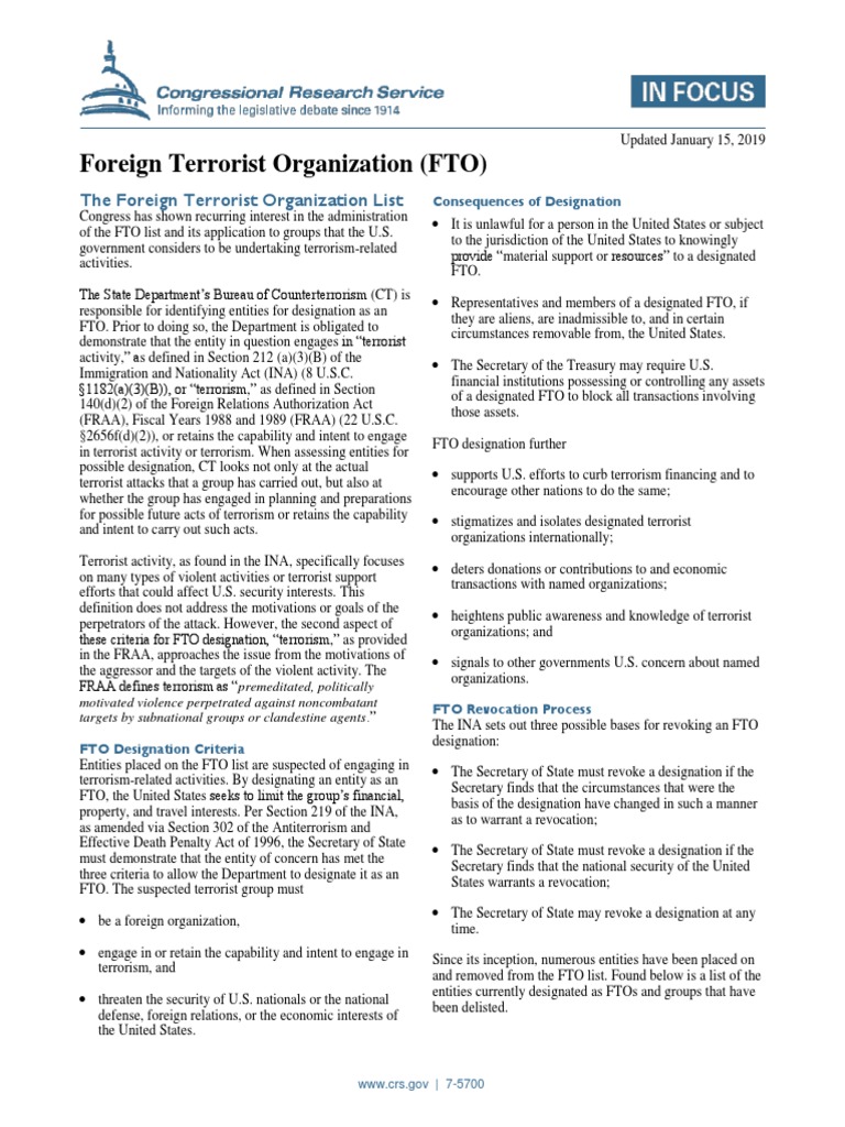 The Foreign Terrorist Organization List | PDF | Islamist Groups | Islamism