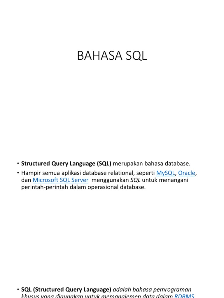 Bahasa SQL | PDF