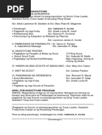 Program For Investiture Tagalog Version Script and Spiel 1 | PDF