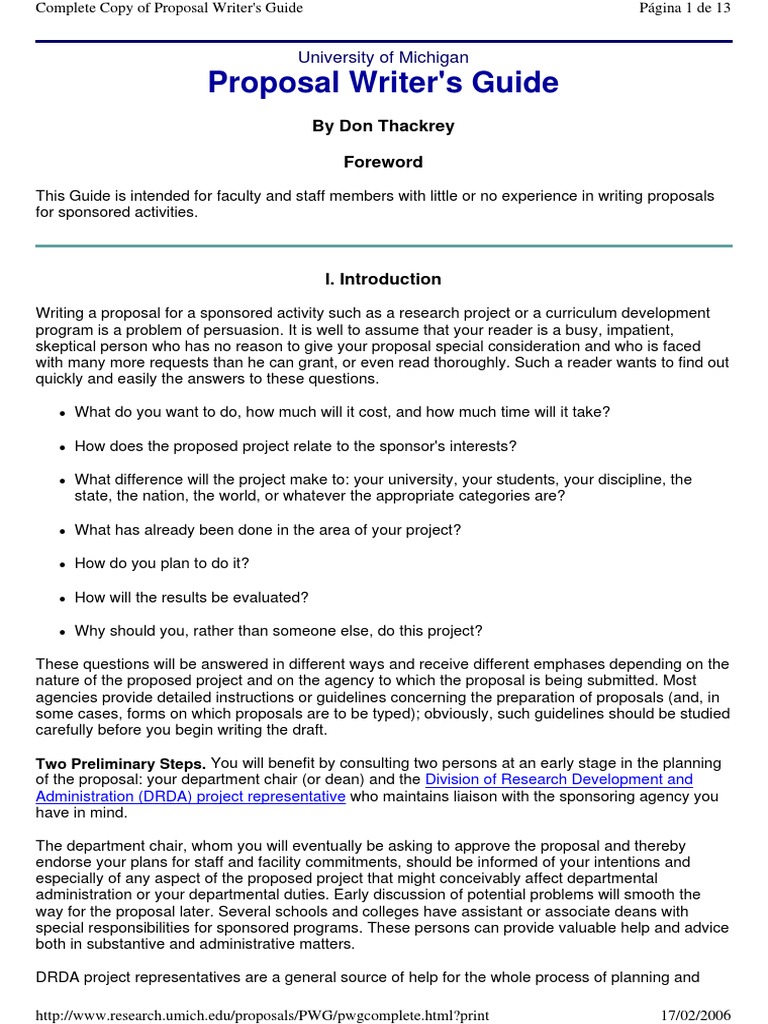 A Guide to Writing Successful Research Proposals: Outlining Key ...