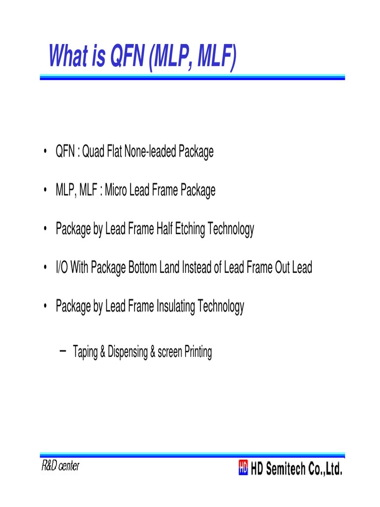 What Is QFN (MLP, MLF) : Taping & Dispensing & Screen Printing | PDF ...