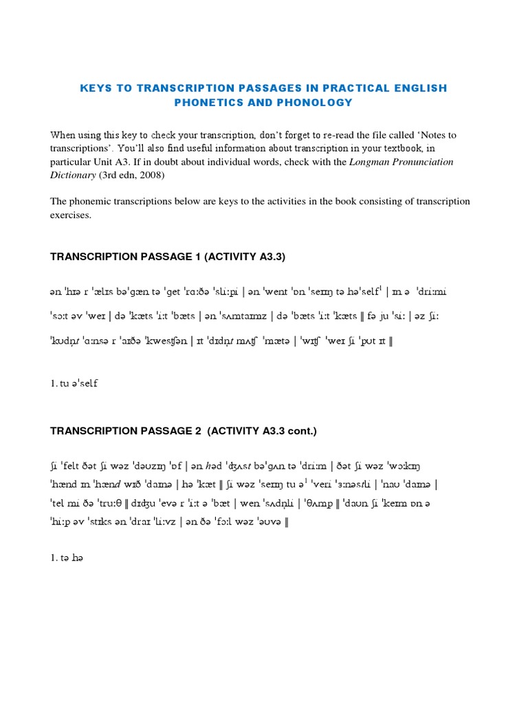 Deciphering Difficult Dialogue: Keys to Transcription Passages in ...