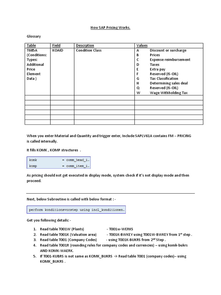 How SAP Pricing Works | PDF | Subroutine | Control Flow