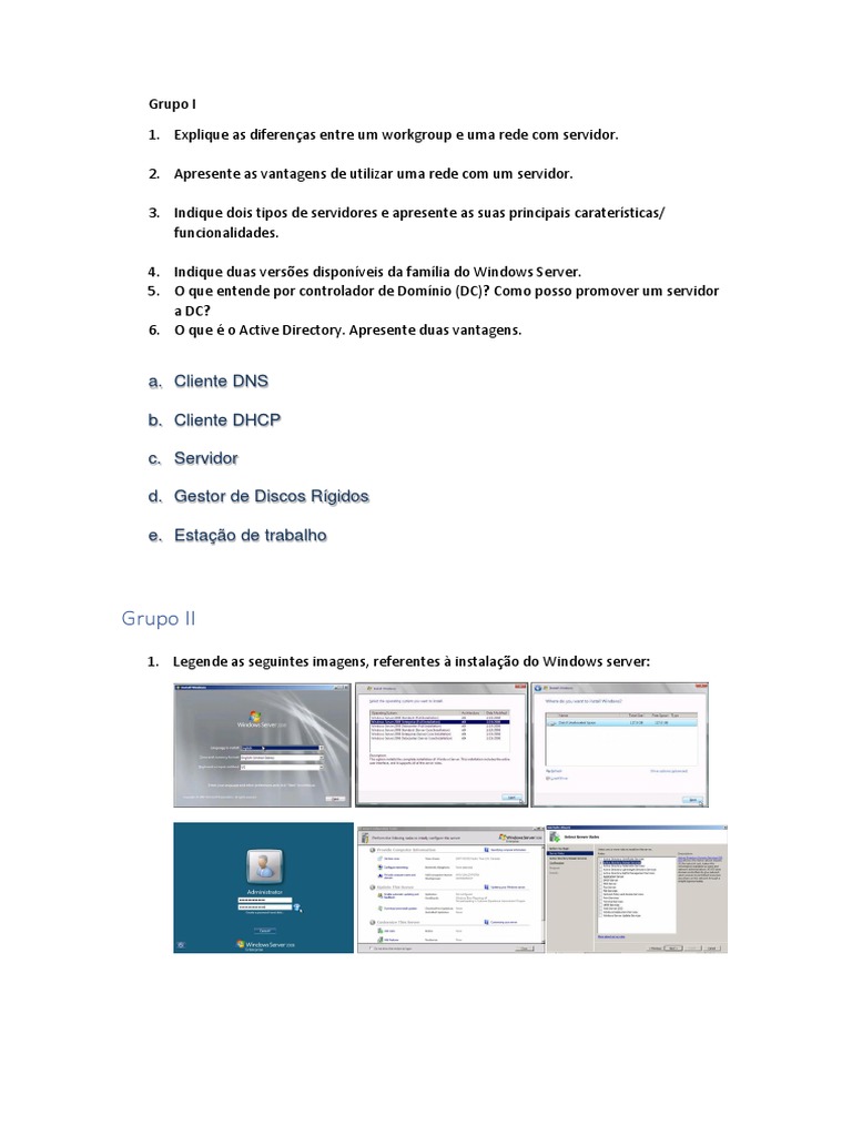 Teste de Avaliação Windows Server | PDF