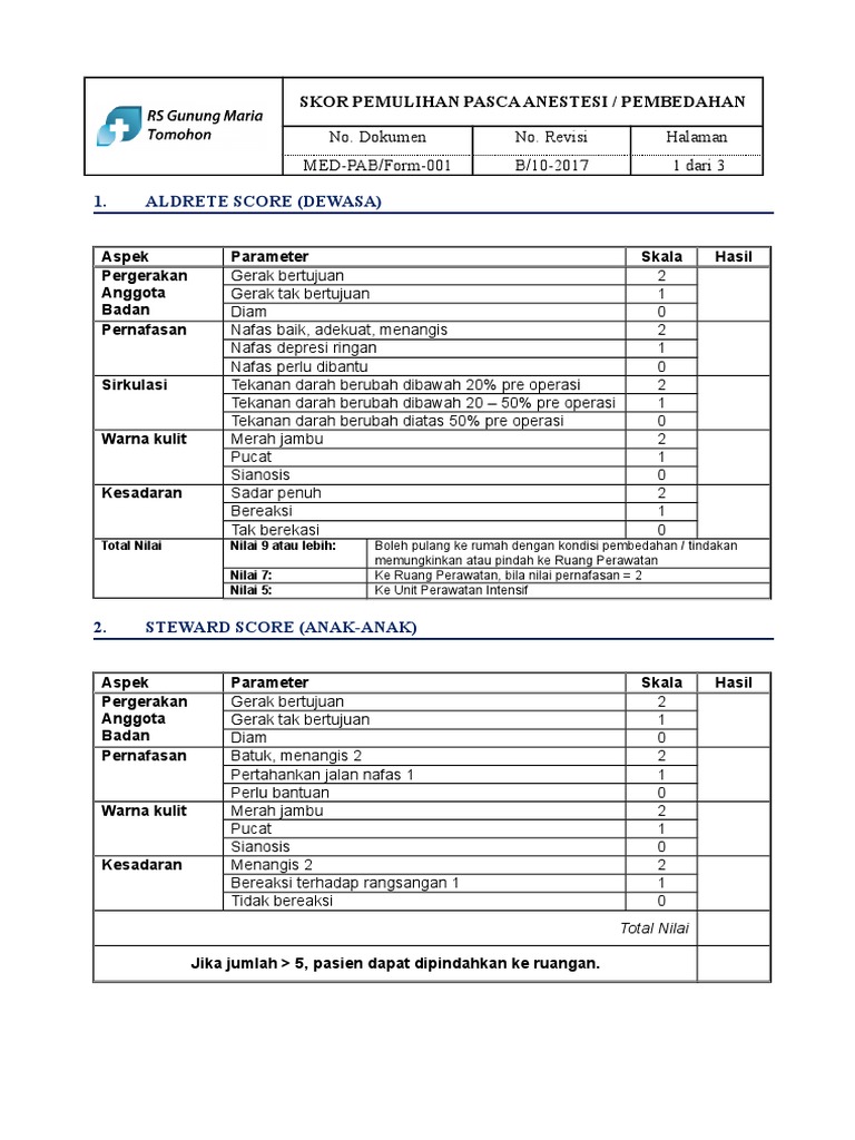 Post-Anesthesia Recovery Scoring Systems | PDF | Surgery | Nausea
