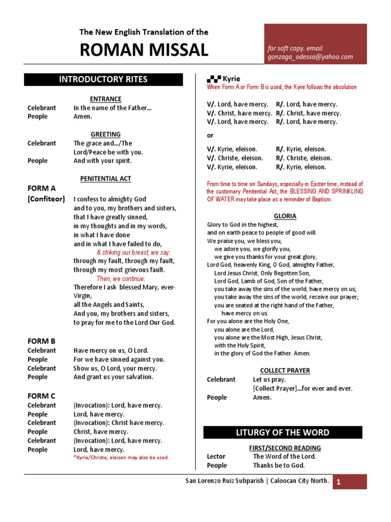 New English Roman Missal Text | PDF | God The Father | Mercy