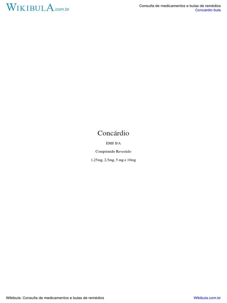 Concardio Bula Ems Profissional | PDF | Gravidez | Insuficiência cardíaca
