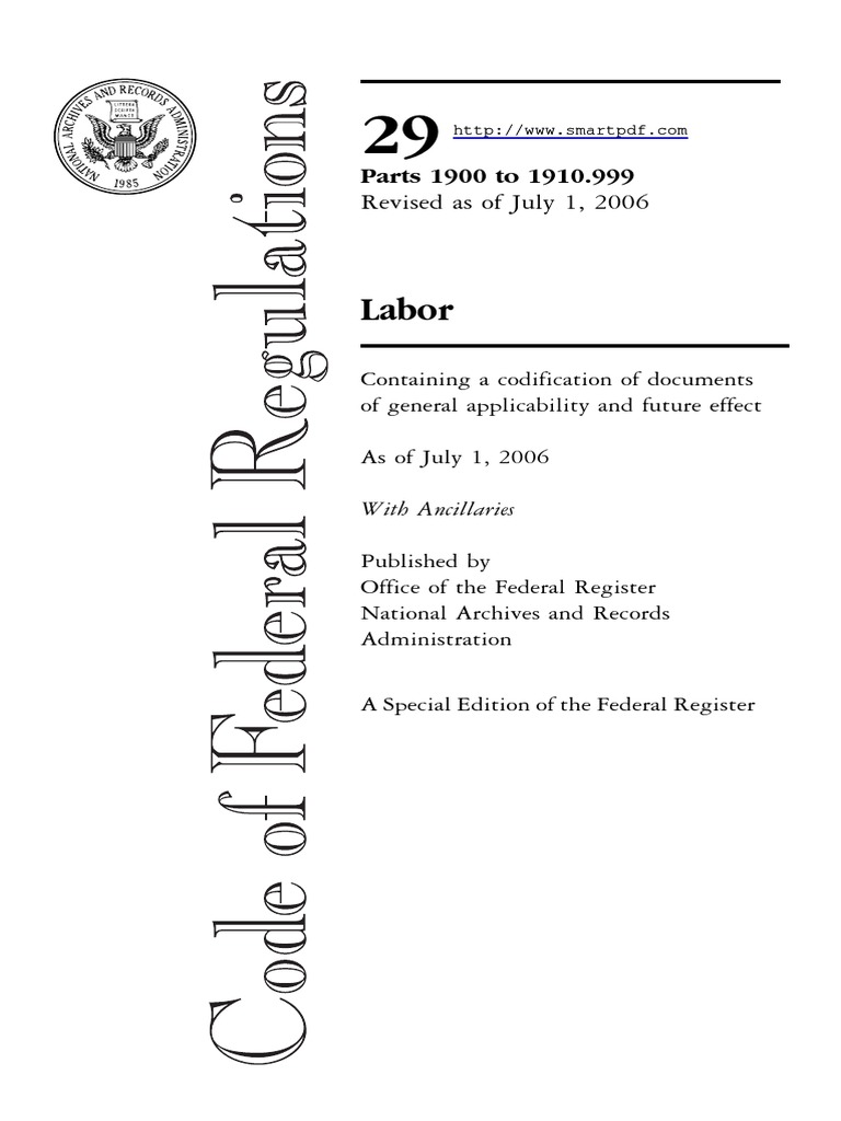 29CFR 1910 06 | PDF | Code Of Federal Regulations | Federal Register
