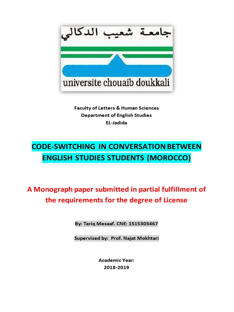 Code Switching in Conversation Between English Studies Students | PDF | Multilingualism ...